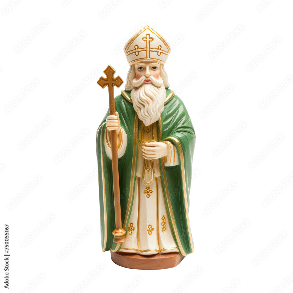 Saint Patrick Figurine with Mitre and Crosier PNG, Transparent Image ...