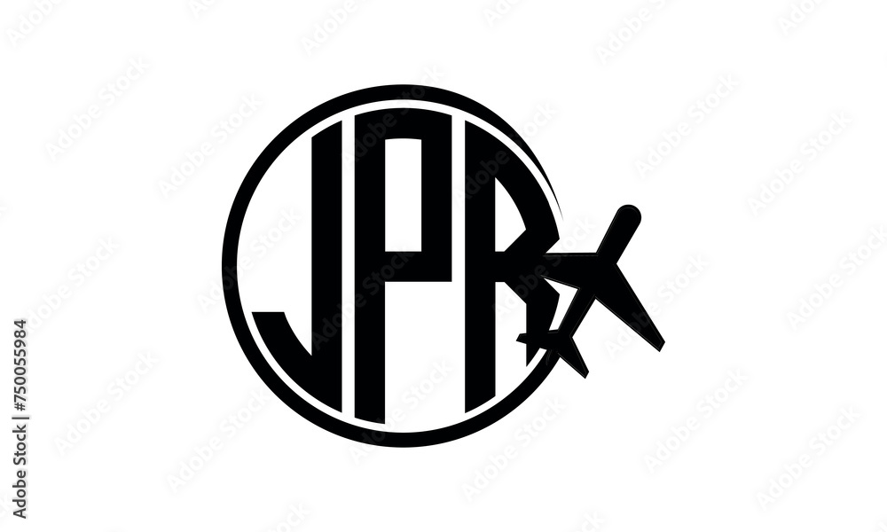 JPR three initial letter circle tour & travel agency logo design vector ...