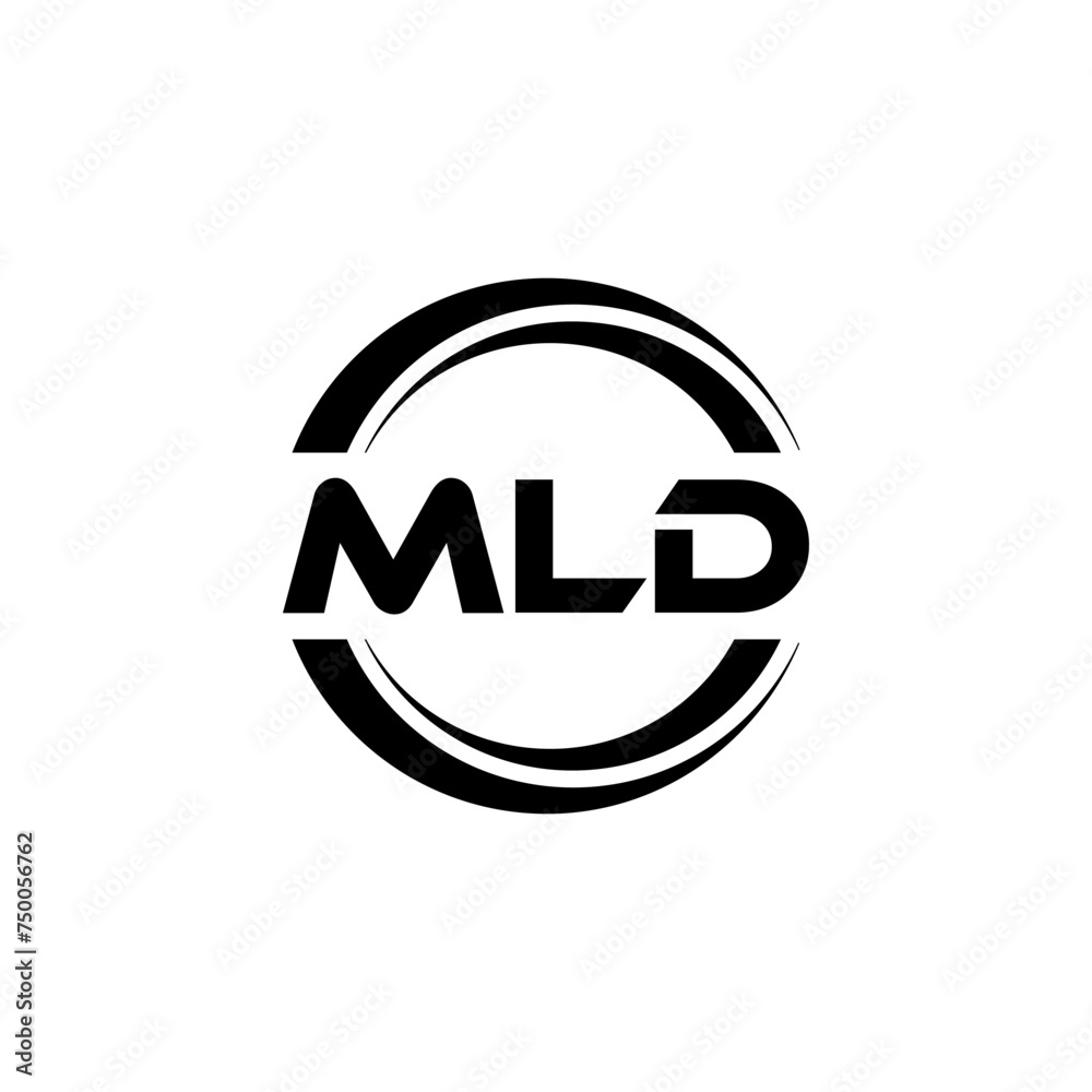 MLD letter logo design with white background in illustrator, vector ...