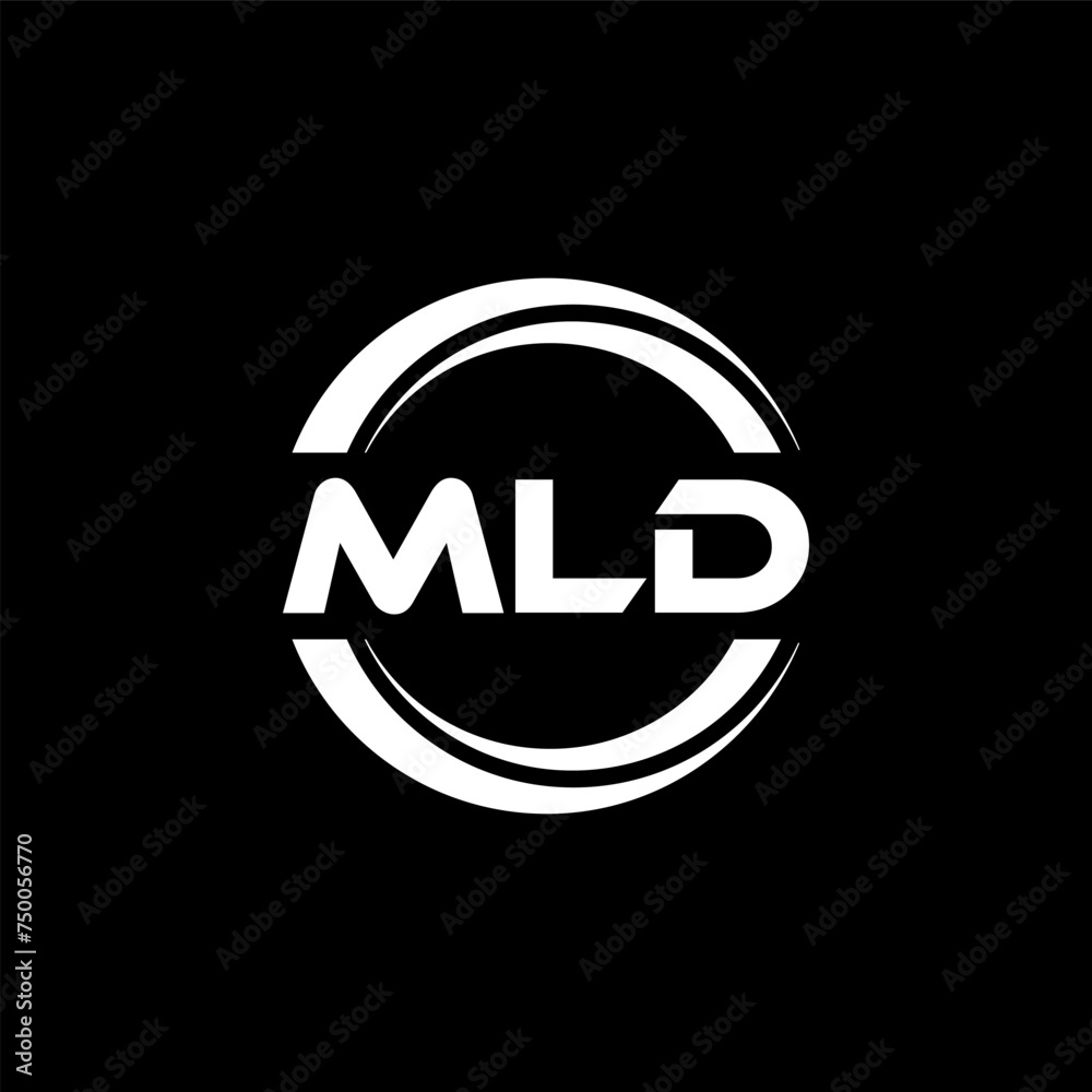 MLD letter logo design with black background in illustrator, vector ...