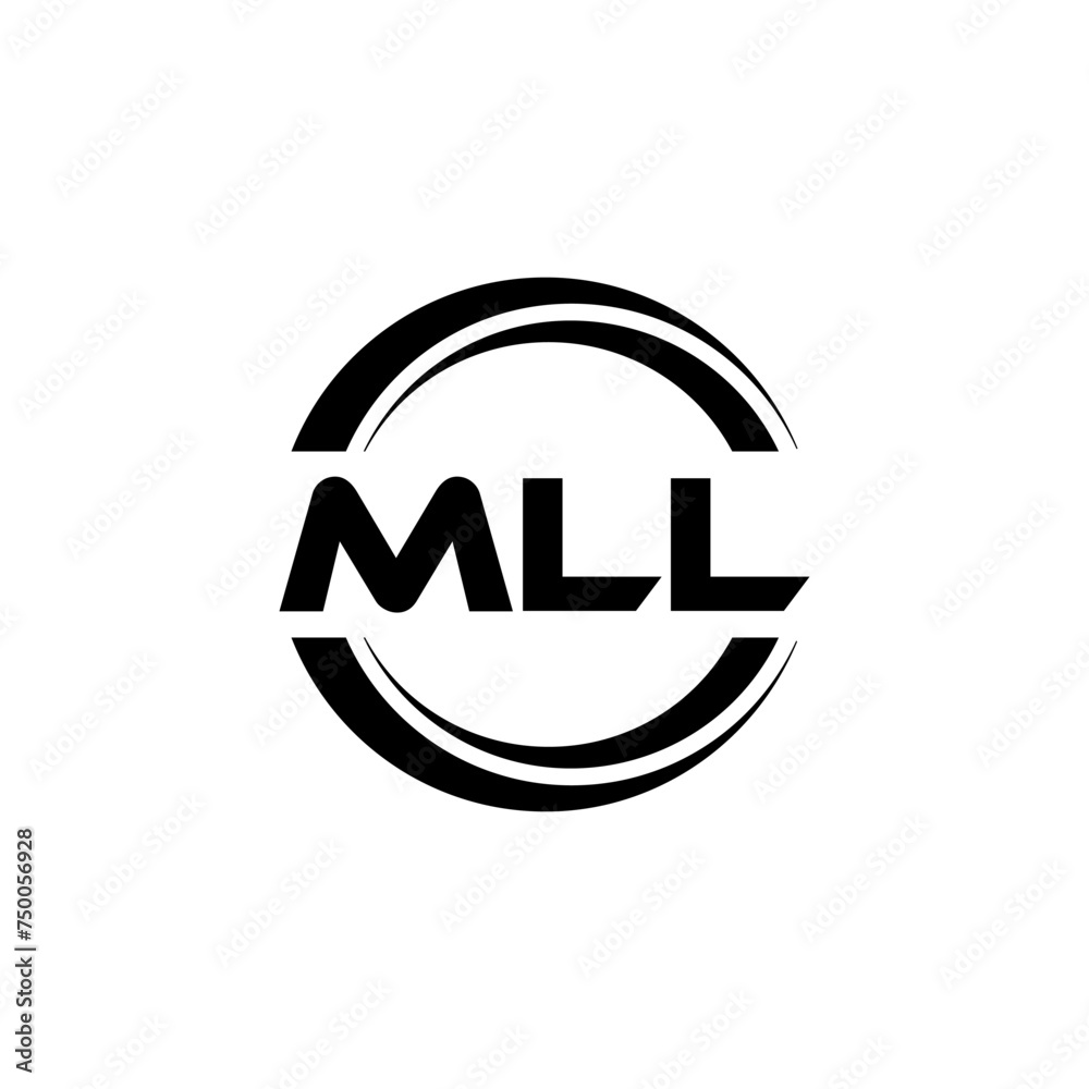 MLL letter logo design with white background in illustrator, vector ...