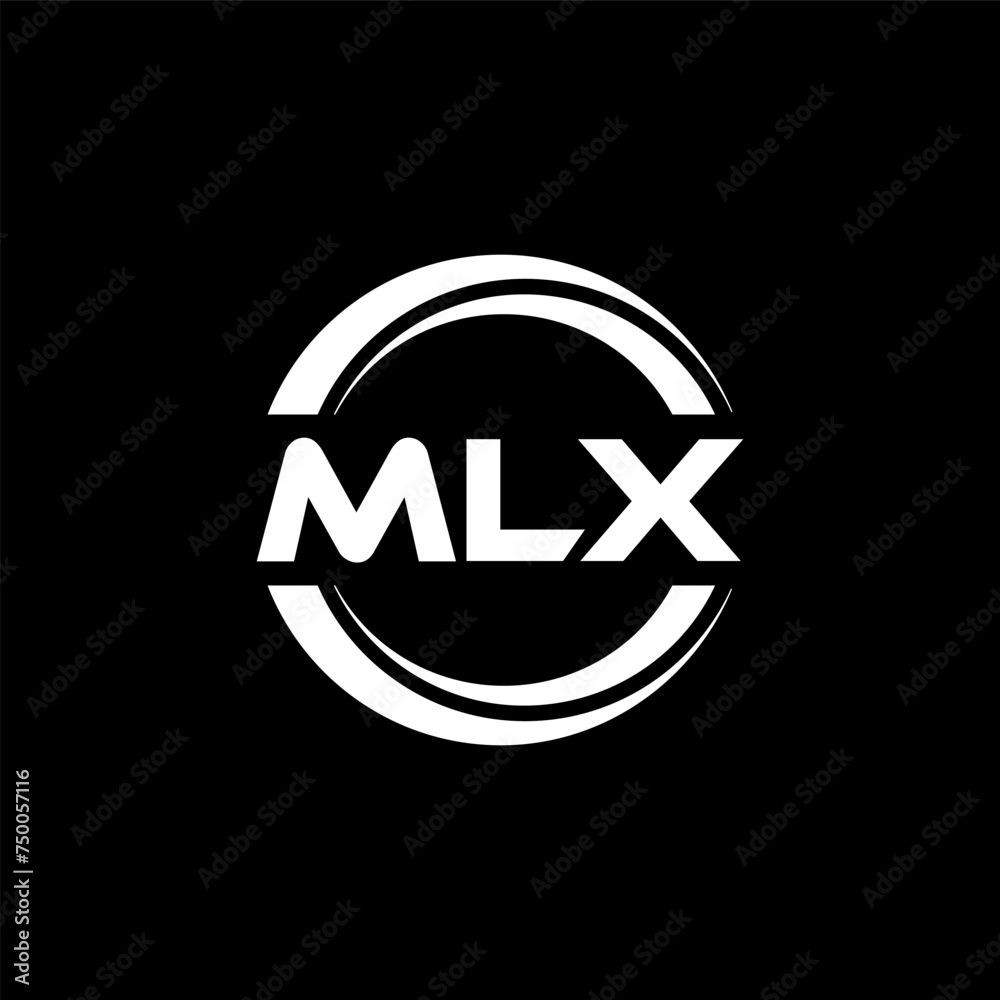 MLX letter logo design with black background in illustrator, vector ...