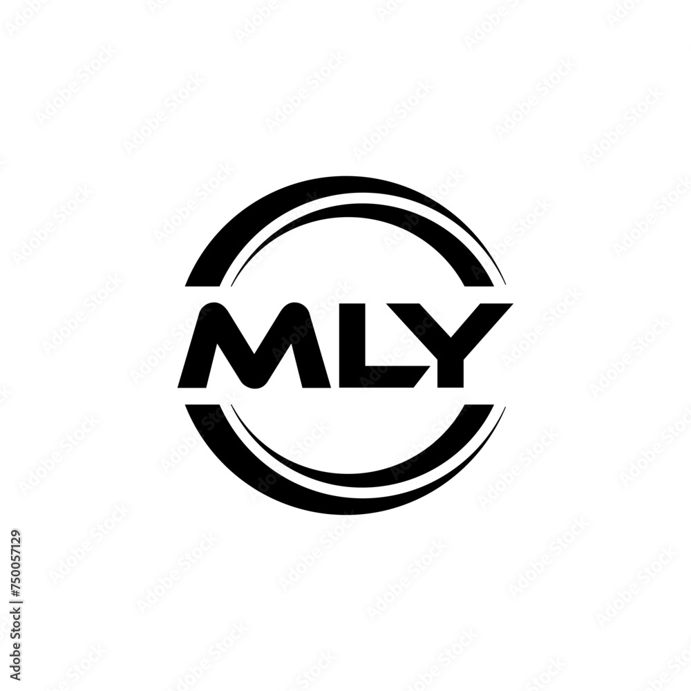 MLY letter logo design with white background in illustrator, vector ...