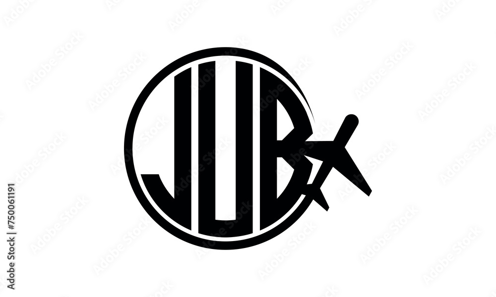 JUB three initial letter circle tour & travel agency logo design vector ...