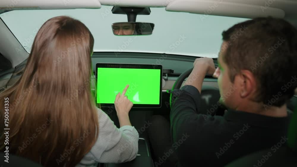 Holiday vacation road trip with environmental-friendly car concept. Eco ...