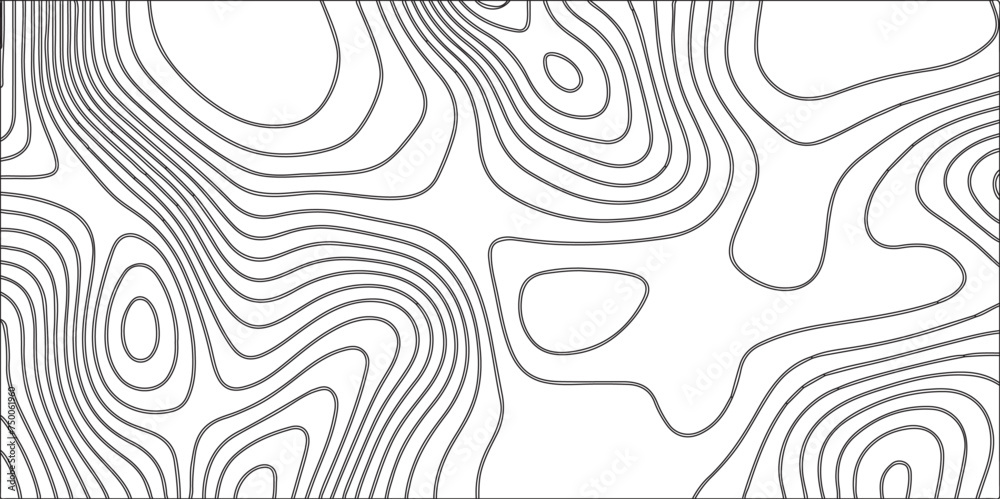 Abstract design with black and white Topography map concept. Linear ...