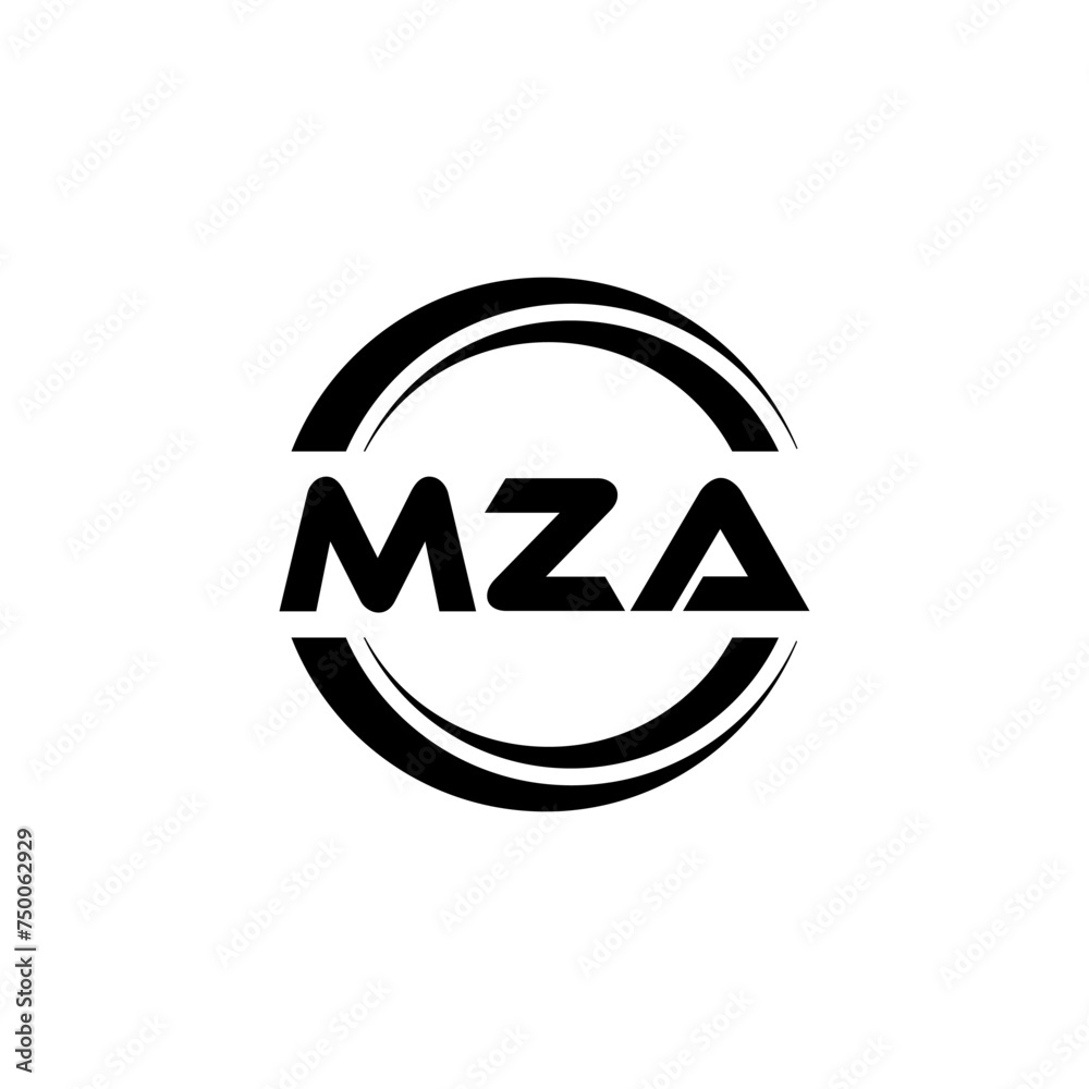 MZA letter logo design with white background in illustrator, vector ...