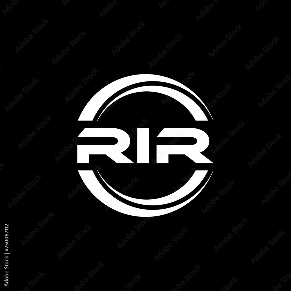 RIR letter logo design with black background in illustrator, vector ...