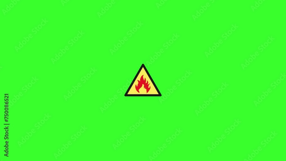 The Warning Fire animation is on a green background. Warning Fire icon ...
