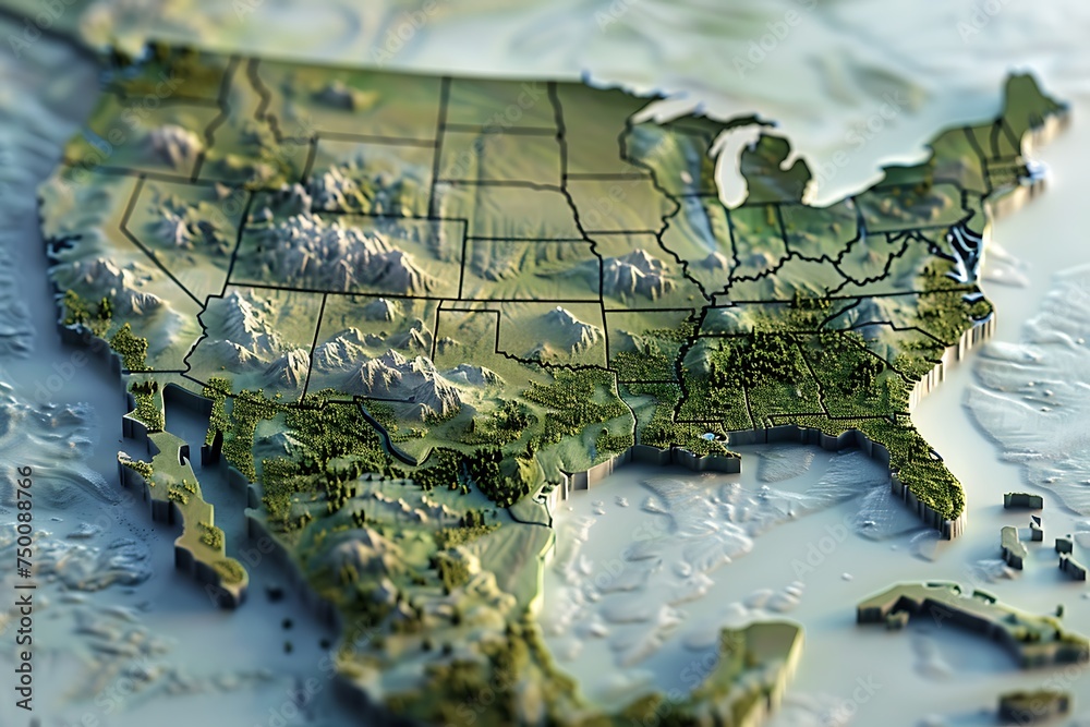 Dimensional States: Exploring the USA in 3D Creative Map Design ...
