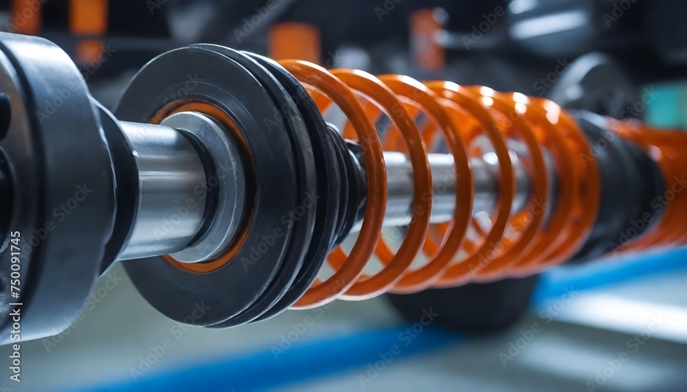 Shock absorber strut with coil spring, suspension system of modern car ...