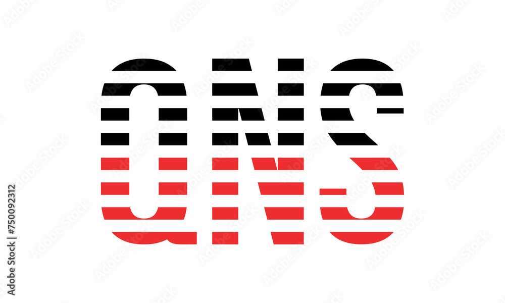 QNS three initial letter iconic line negative space minimal logo design ...