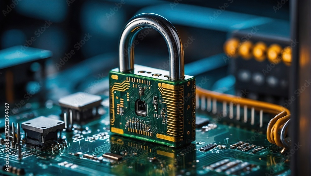 secure connection or cybersecurity service concept of compute ...