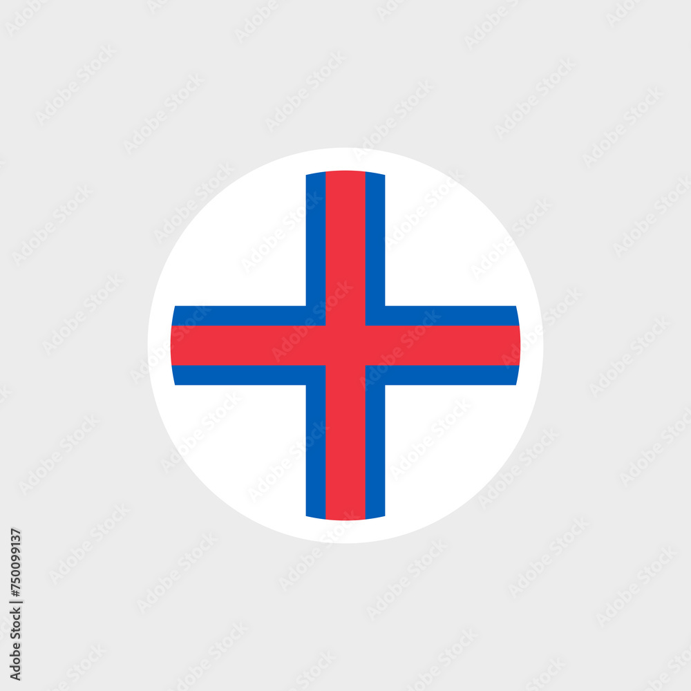 Flag of the Faroe Islands. Faroese white flag with a red and blue cross ...