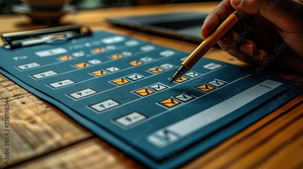 Work management concept, clipboard, checklist, document management ...