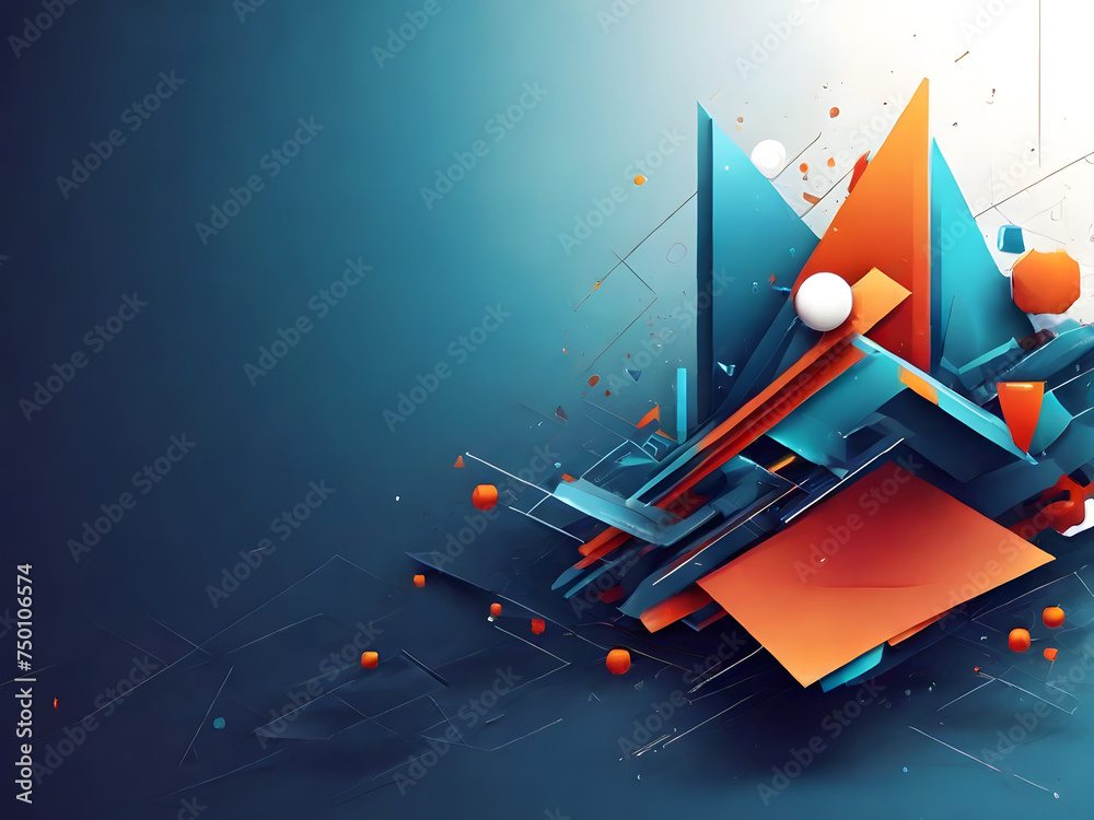"Digital Dimensions: Abstract Geometric Shape Background for Hi-Tech ...