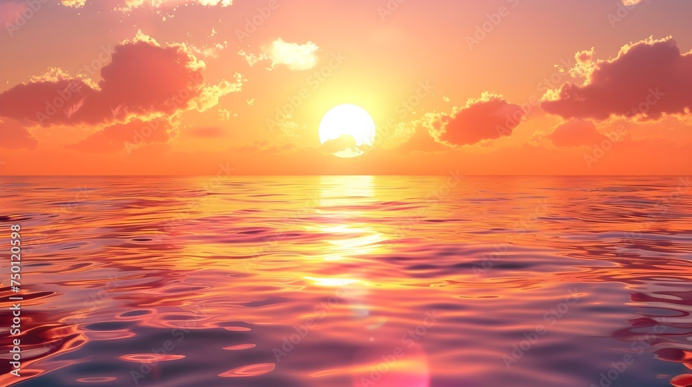 Hyper-Realistic Sunrise and Ocean Scene with Underwater Sunset ...