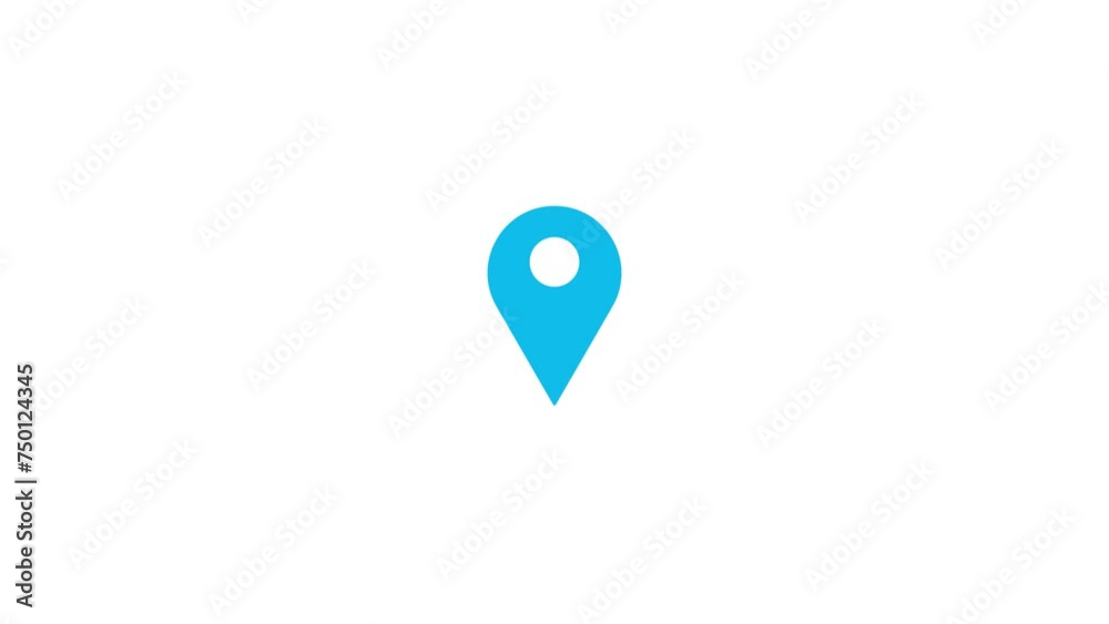 location icon animation. Glowing neon line Map pin icon isolated on ...