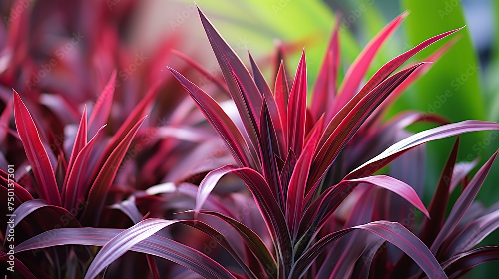 Red Edge plant (Cordyline fruticosa), also known as Cabbage Palm or ...