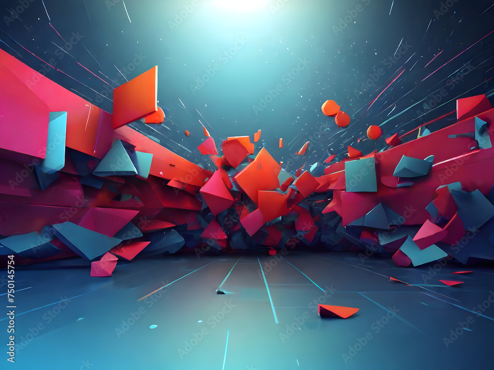 "Digital Dimensions: Abstract Geometric Shape Background for Hi-Tech ...