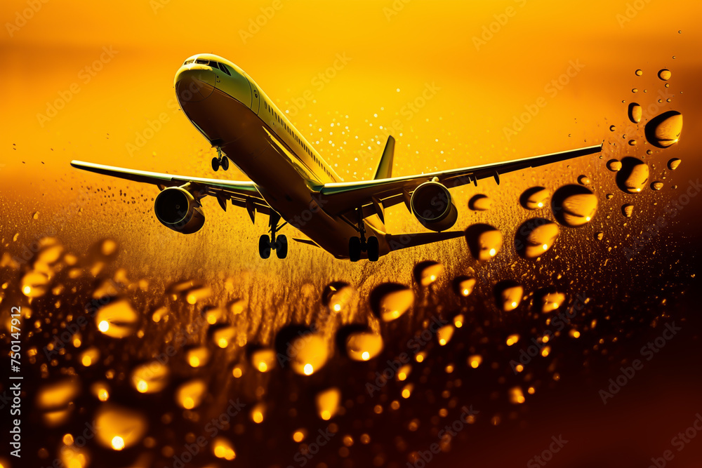 Airplane on Cooking Oil as petroleum. Used Cooking Oil (UCO) as fuel ...