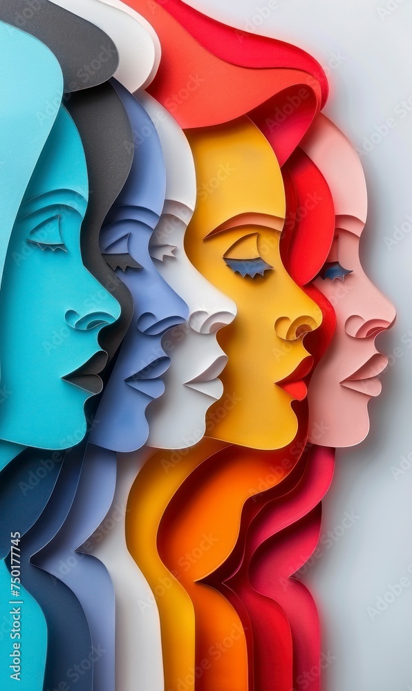 Paper cut illustration. Symbols of international women's day, paper cut ...