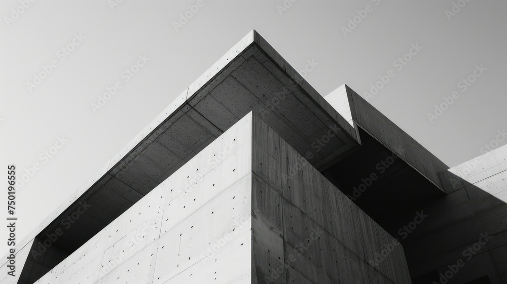 Contrast of sharp angles in modern architecture - Striking black and ...