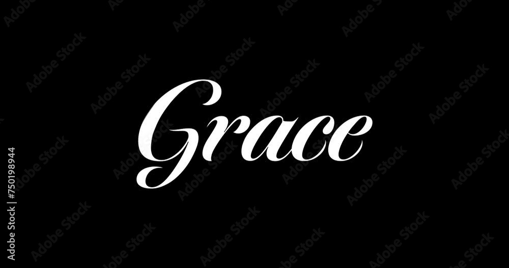 Animated calligraphy that appears write effect with text Grace on Black ...