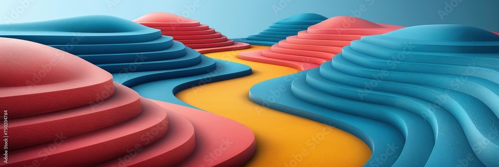 Cartoon Illustration Colorful Maze Perspec, Background Images , Hd ...