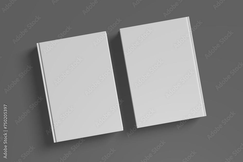 Realistic 3D book mockup illustration with 2 hard covers. Book model ...