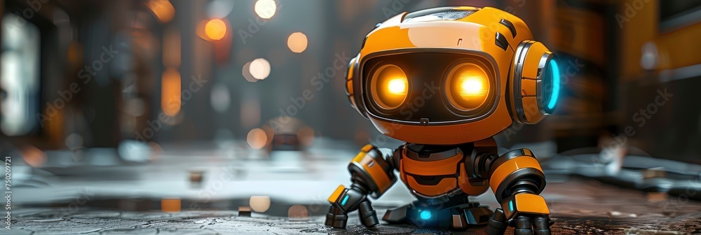 Mini Robot Cartoon Render Grey Background, Background Images , Hd ...