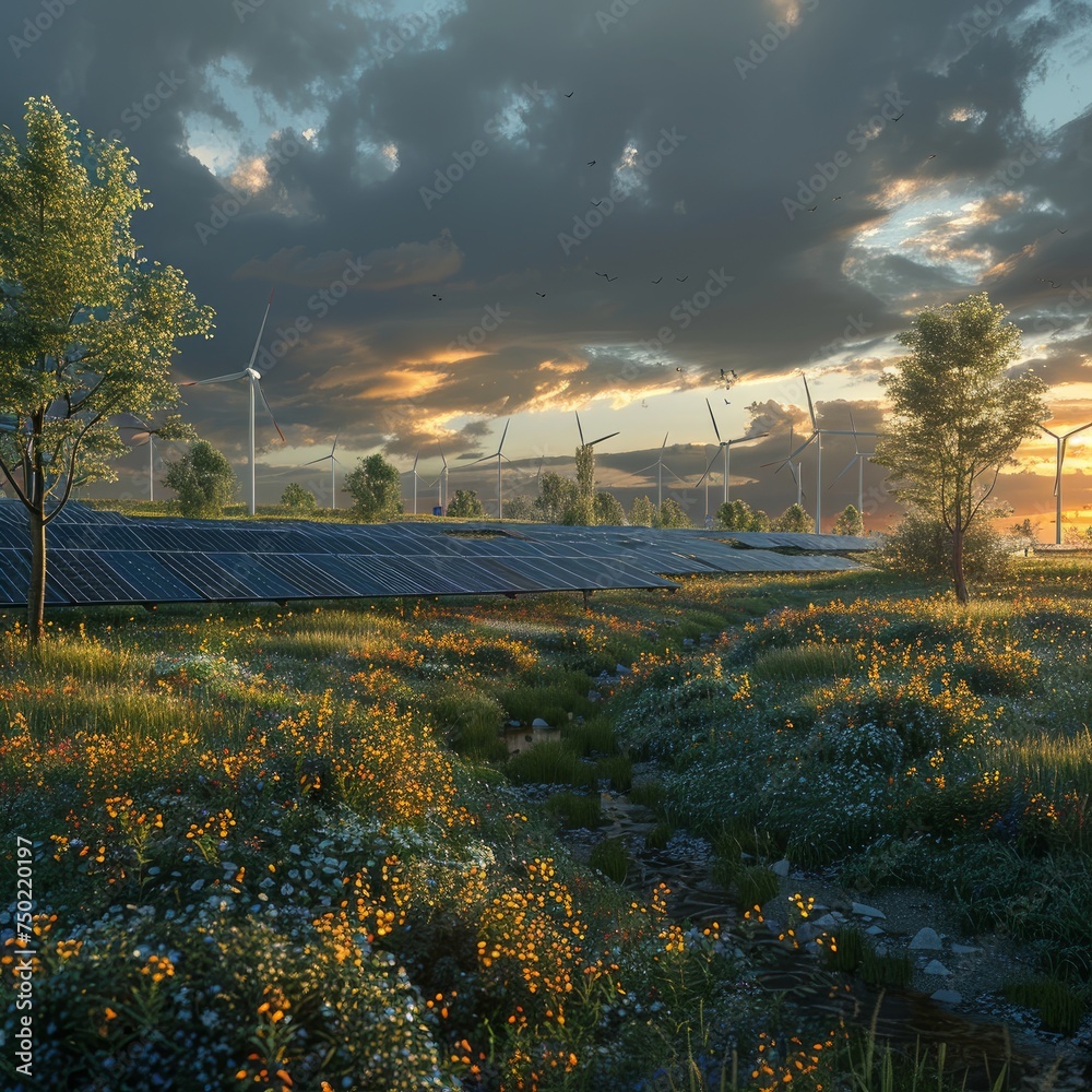 Environmentally friendly installation of photovoltaic power plant and ...