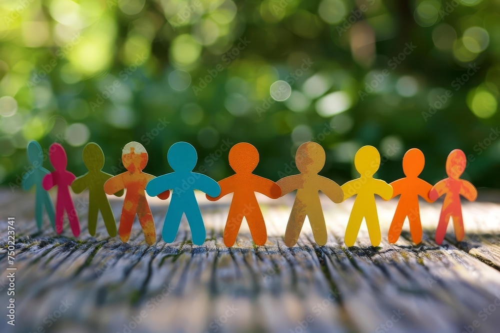 Community unity represented by paper figures in a circle Symbolizing ...