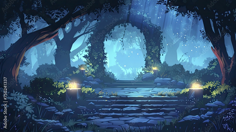 Magical forest with mystical podiums for fantastical book unveilings ...