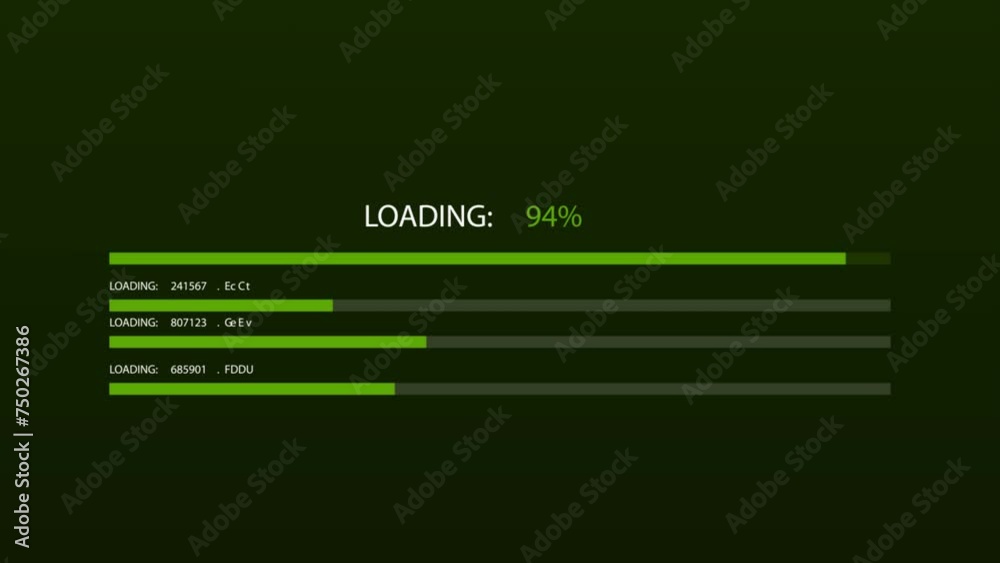 A loading bar in green fills up slowly against a background of lush grass. The contrast between ...
