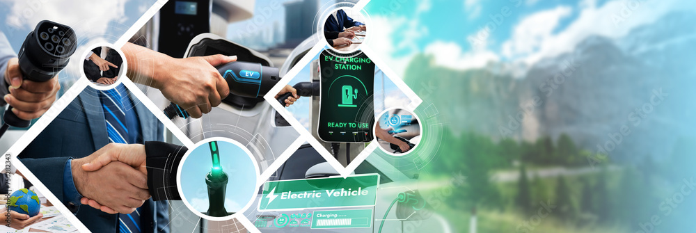 EV electric car vehicle charging and sustainable LCA green energy ...