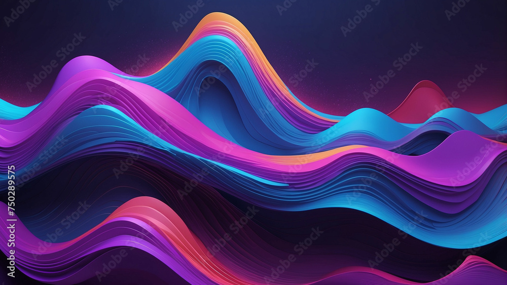A beautiful wallpaper featuring a smooth 3D illustration of color light ...
