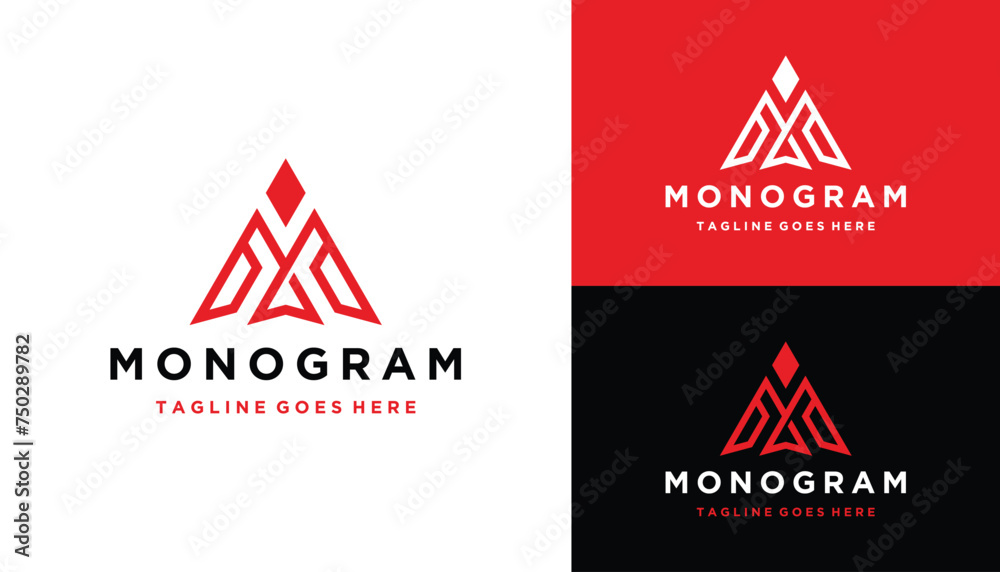 Initial Letter M Flying Artistic Bird Wings For Aviation Aircraft ...