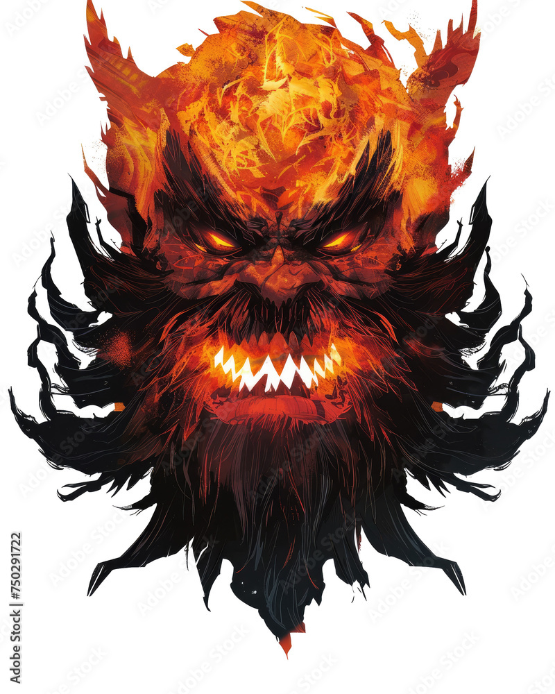 illustration of a scary monster head character for t-shirt design ...