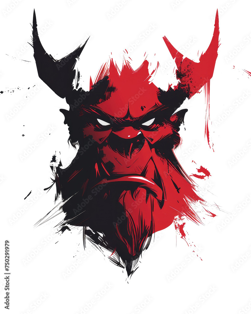 monster character illustration, god nemesis (greek) for t-shirt design ...