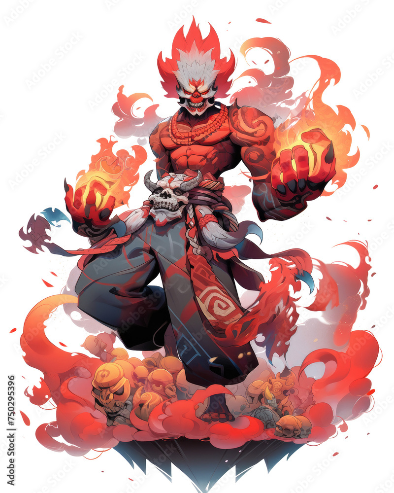 monster character illustration, god Li Tie Guai (china) for t-shirt ...