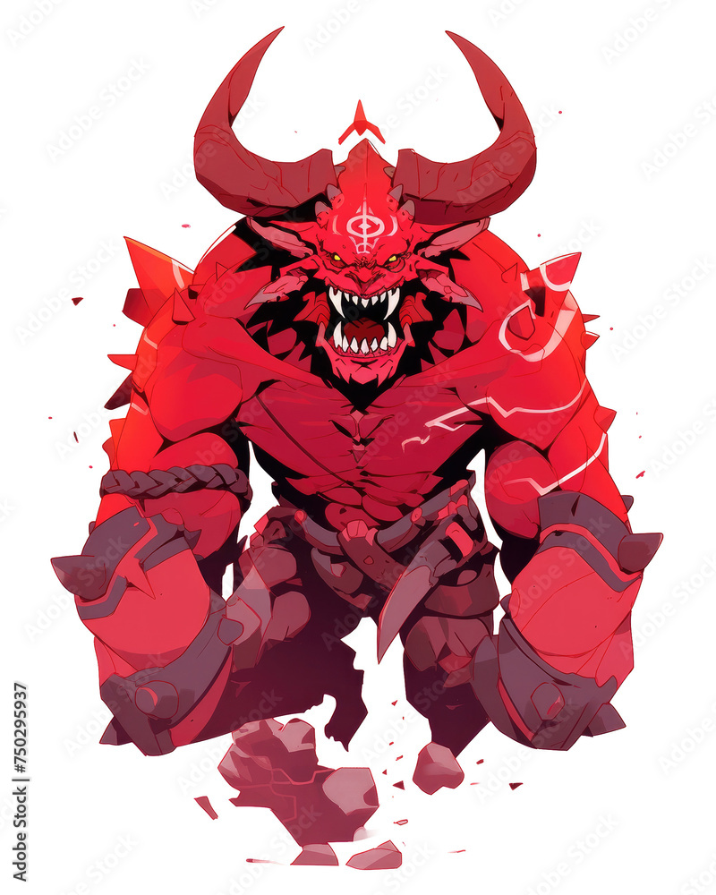 monster character illustration, god asmodeus for t-shirt design ...
