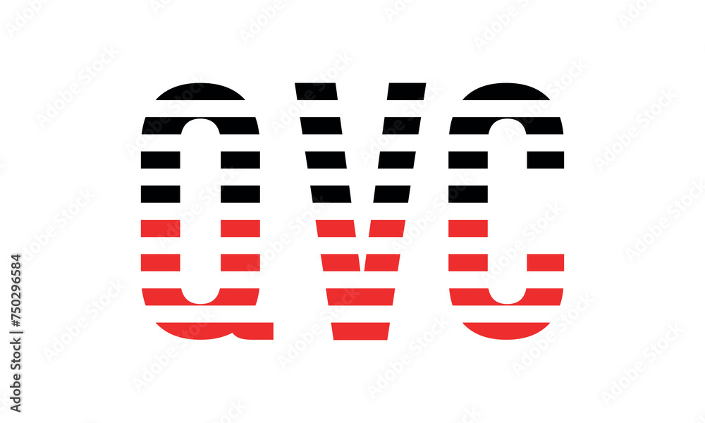 QVC three initial letter iconic line negative space minimal logo design ...