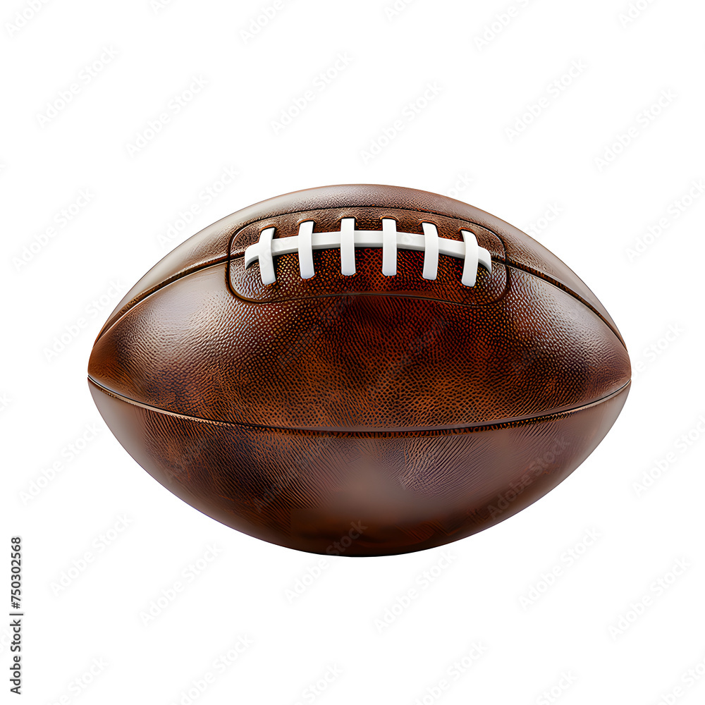 Leather American football ball isolated on white transparent background ...