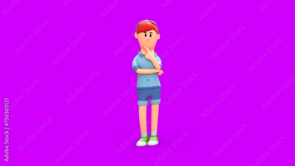 3D Rendered Animation of Cartoon White Girl Standing And Being ...