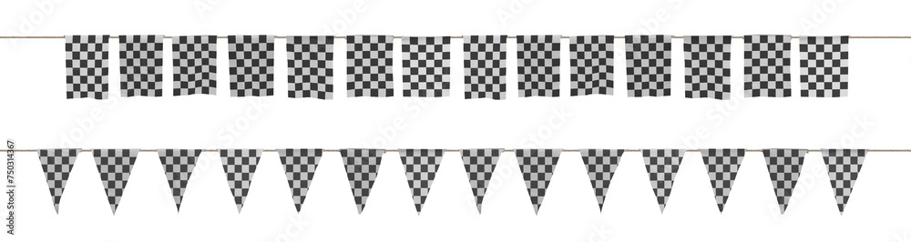 Black and White Checkered Flag String, Pennant Strings. Black and White ...