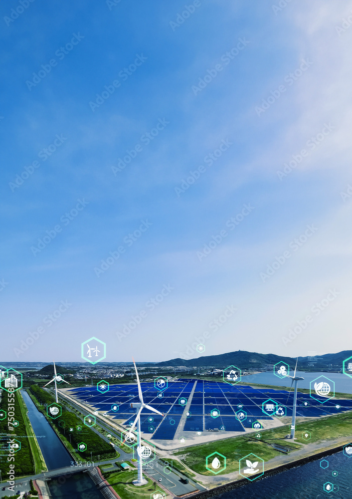 Foto de Renewable energy and environmental technology concept. Smart ...