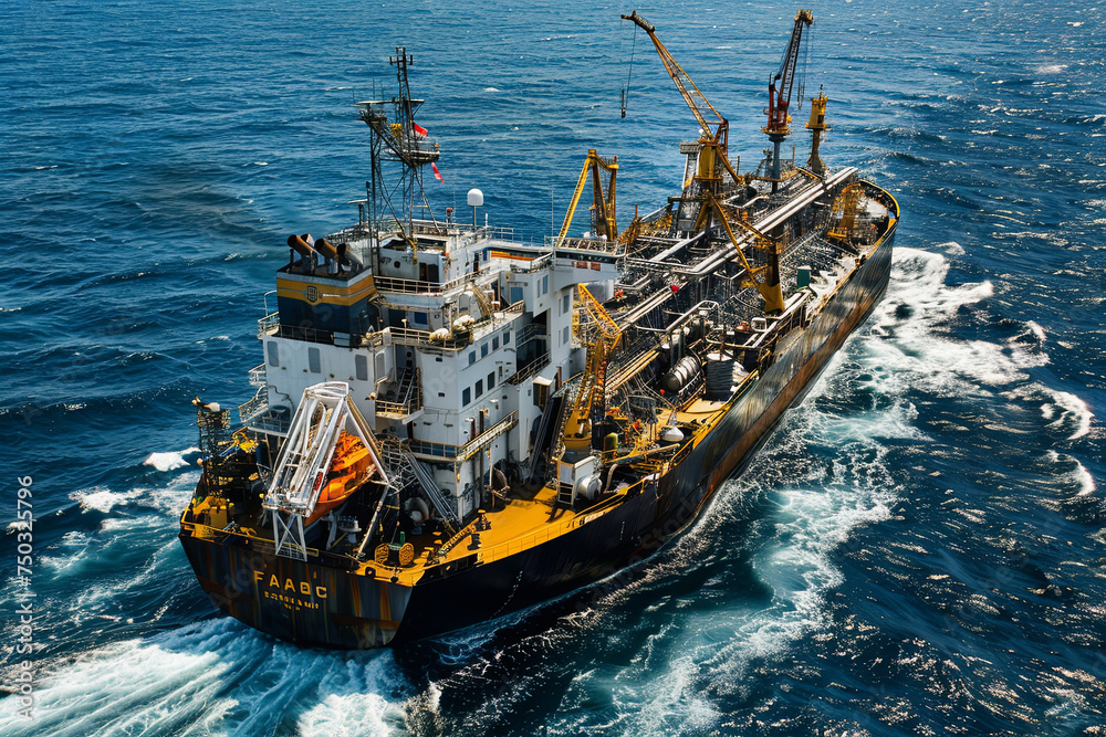 FPSO tanker in the ocean Stock Illustration | Adobe Stock