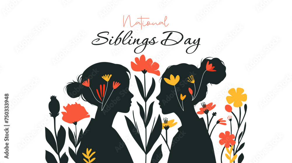 Siblings. Celebration of National Siblings Day. modern minimalist ...