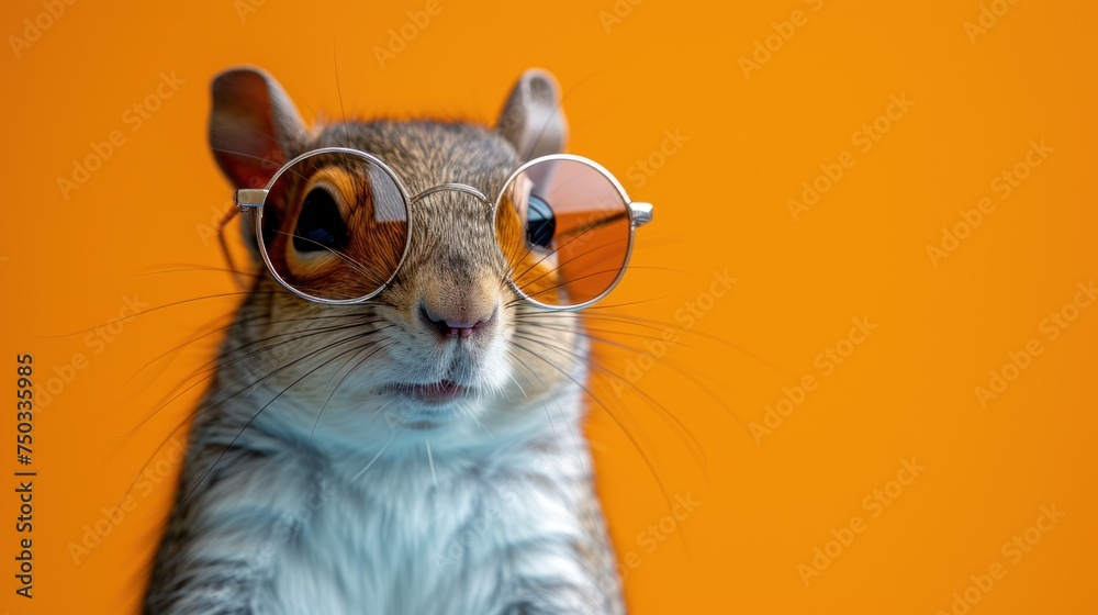 a close up of a small animal with glasses on it's face and a surprised ...